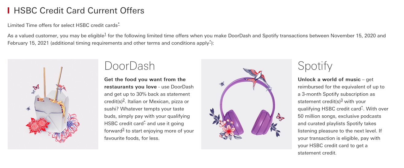 Limited Time Offers For HSBC Credit Card Customers | Milesopedia