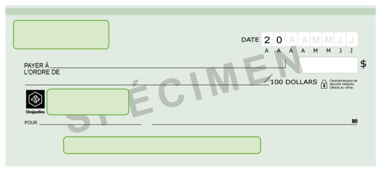 Comment obtenir un spécimen de chèque Desjardins sur AccèsD