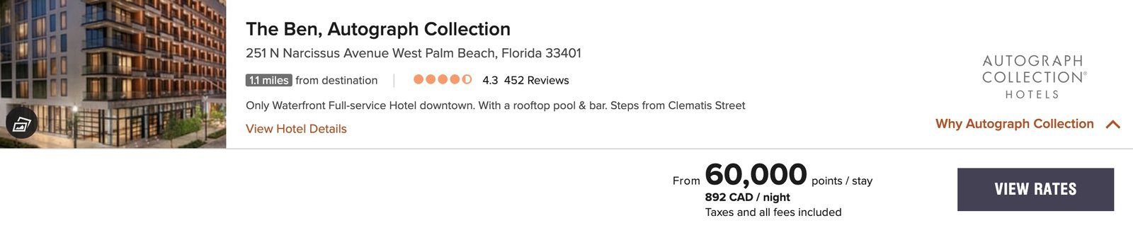 Review : The Ben, Autograph Collection, West Palm Beach | Marriott ...