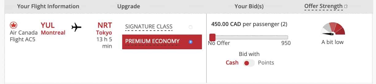The ultimate guide on bid upgrades with Air Canada | Milesopedia