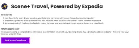 Scene+ : How to earn and redeem Scene+ points on Expedia | Milesopedia
