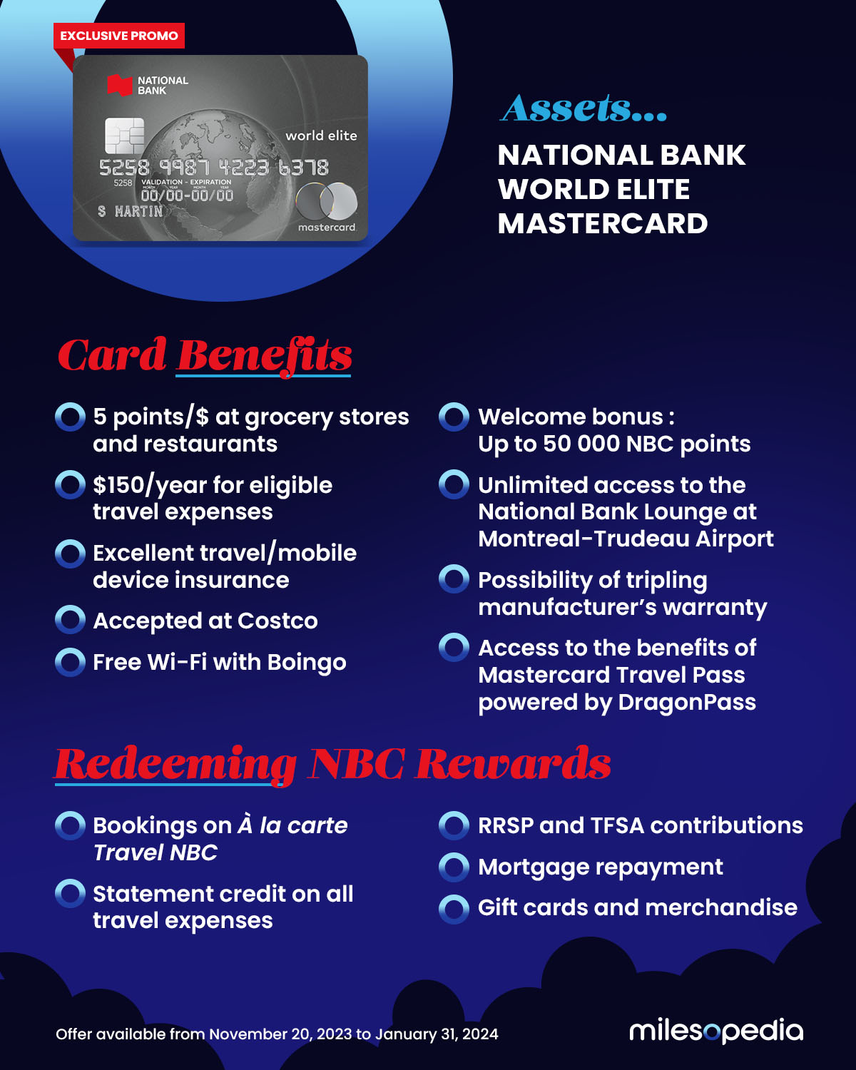 Exclusive offer: National Bank World Elite Mastercard | Milesopedia.