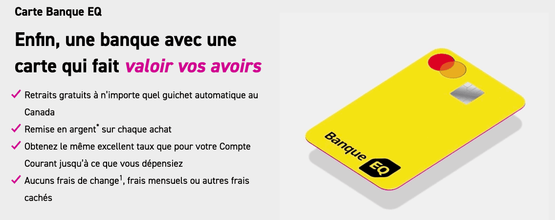 Banque EQ : carte de paiement Mastercard disponible au Québec et ...