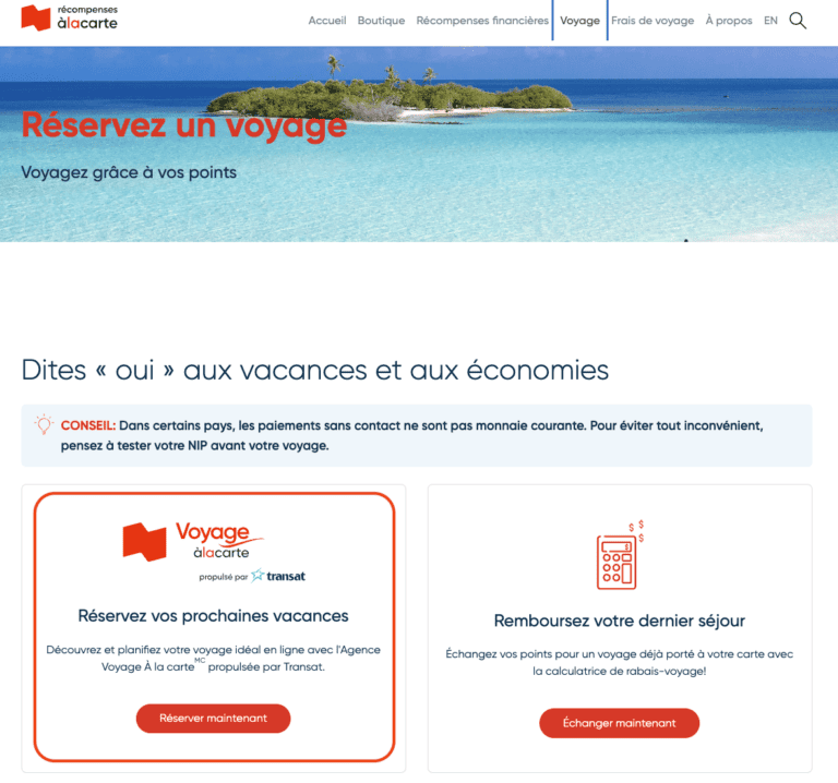 Banque Nationale : Comment utiliser les points BNC avec Voyage à la ...
