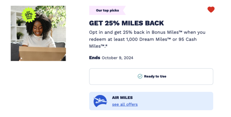 AIR MILES Promotions: 25% to 50% Back on Your Miles Redemptions ...