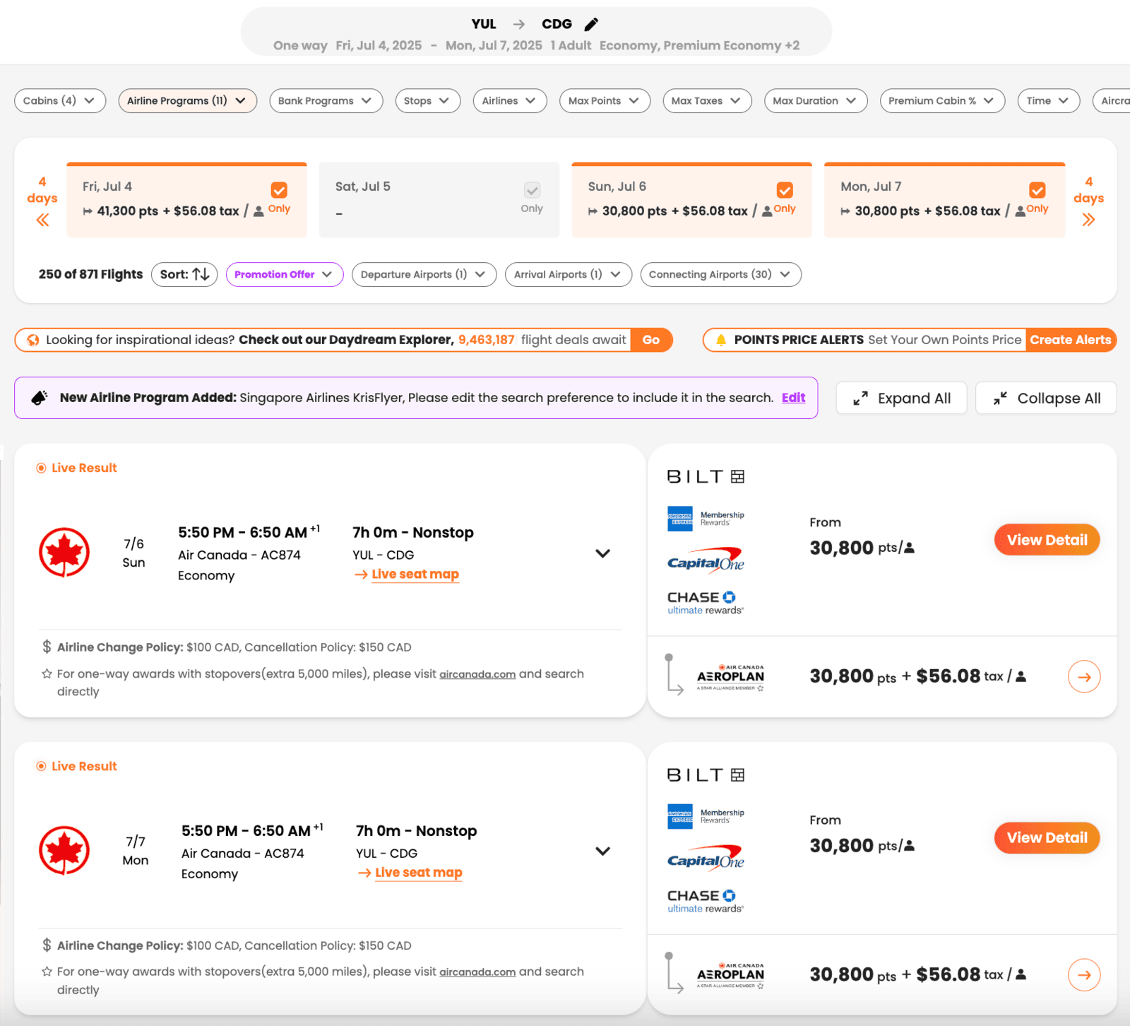 PointsYeah : un outil pour trouver des disponibilités primes | Milesopedia