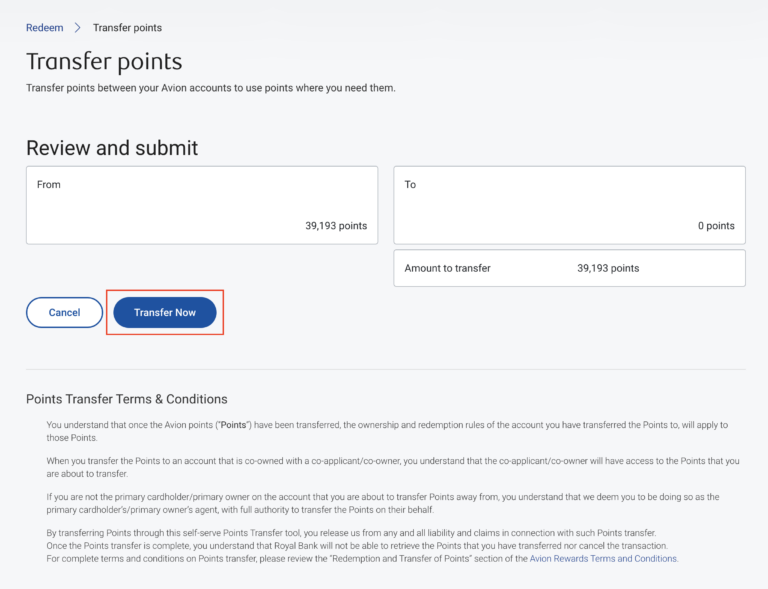 How do you transfer Avion Rewards points between your accounts ...