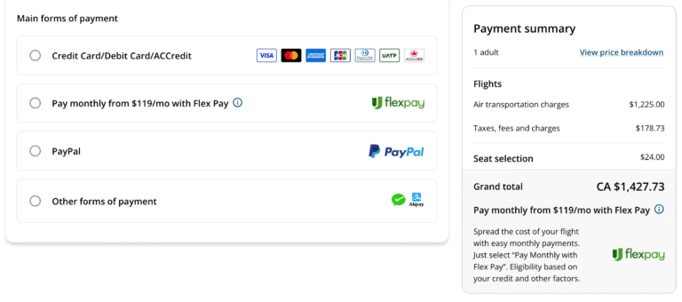 Flex Pay for Air Canada and Aeroplan: How Does It Work? | Milesopedia