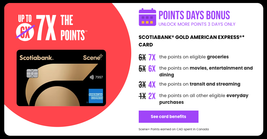 Scene+ Points Days: Multiply your Rewards from November 7 to 9, 2025 ...